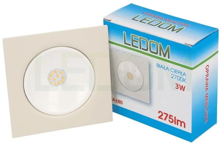 LEDIN Nábytkové bodové svietidlo - biela - 3W 12V DC - teplá biela