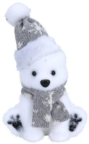 Plastová dekorace Polar bear šedá, 10 x 7,5 x 17 cm