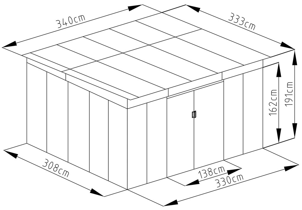 Zahradní domek G21 GRAH 1132 - 340 x 333 cm, antracitový