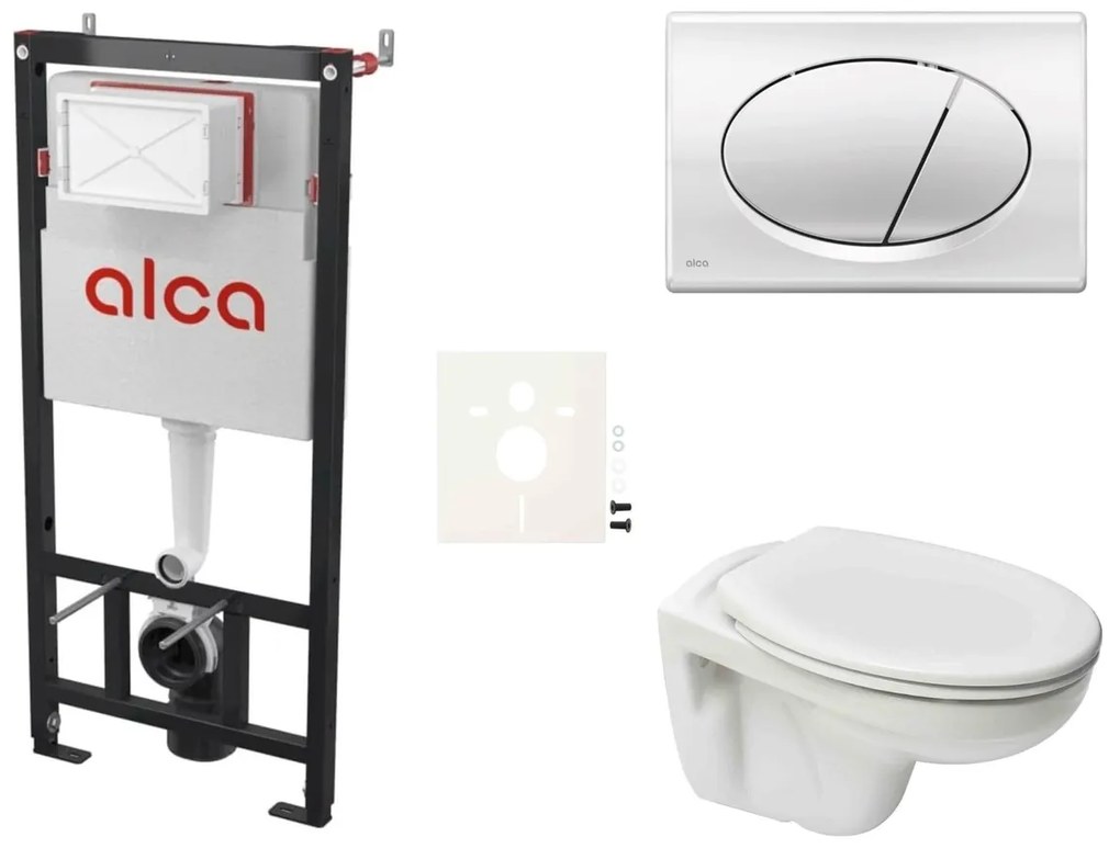 Cenově zvýhodněný závěsný WC set Alca do lehkých stěn / předstěnová montáž+ WC S-Line S-line Pro SIKOASP2