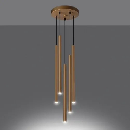 Závěsná lampa SOLLUX PASTELO 5P zlatá G9 5x8W bez žárovky SL.1174