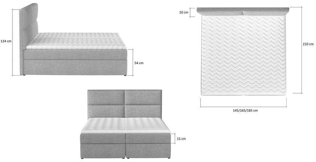 Boxspring ANETE 160/200 (Berlin 03)