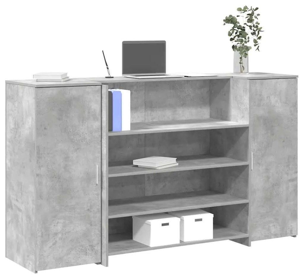 Recepční stůl betonově šedý 180x50x103,5 cm kompozitní dřevo 3324172