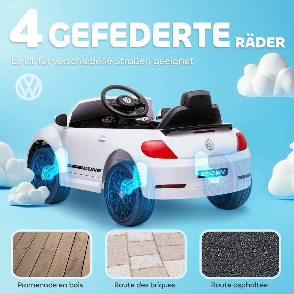 AIYAPLAY dětské elektrické autíčko 12V dětské autíčko s dálkovým ovládáním 2.4G, hudba, klakson, elektrické autíčko s LED světly, připojení USB/MP3, …