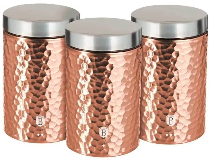 BERLINGERHAUS Dóza na potraviny sada 3 ks Primal Rosegold Metallic Line BH-6727