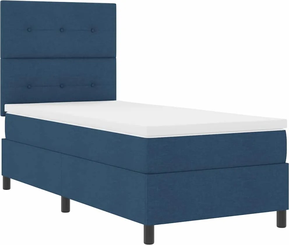 Postel s boxspringem s čelo Modrá 80 x 200 cm textil 3339349
