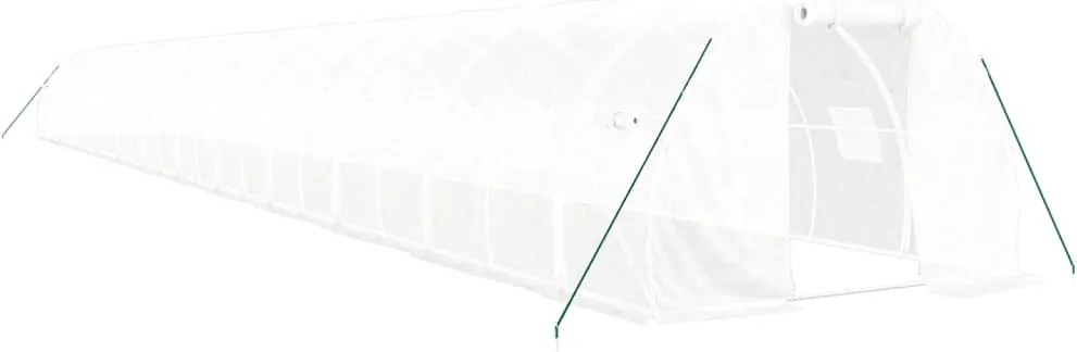 Skleník s ocelovým rámem bílý 72 m² 24 x 3 x 2 m 3188060