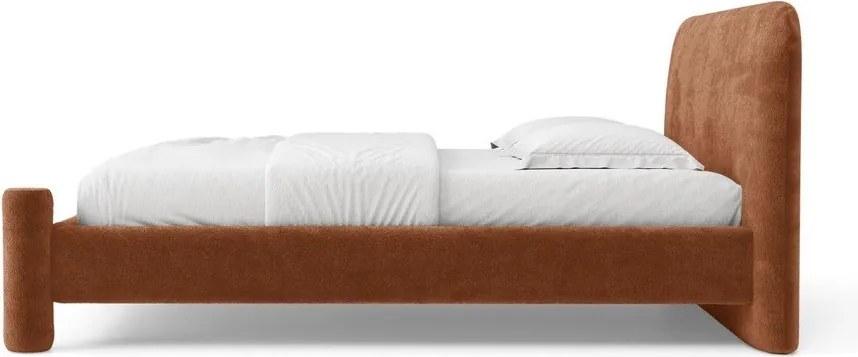 Čalouněná dvoulůžková postel s roštem 160x200 cm v terakotové barvě Vera – Micadoni
