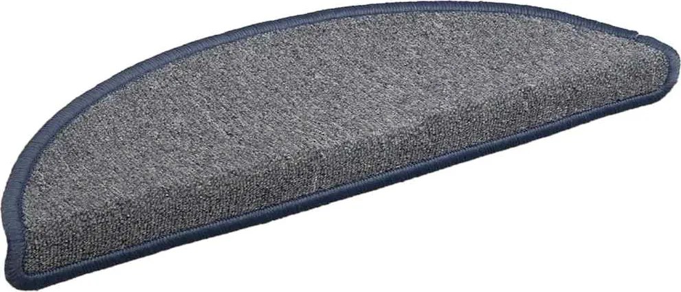 Schodové rohože 30 ks 56 x 17 x 3 cm světle šedé a modré, půlkulaté 3365748