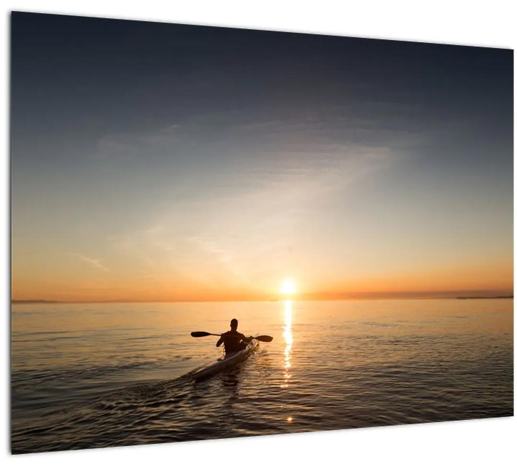 Skleněný obraz - kajak na moři (70x50 cm)