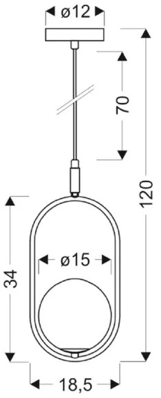 Lustr na lanku CORDEL 1xG9/28W/230V zlatá