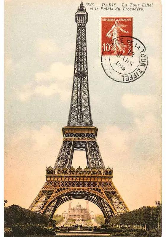 Cedule Paříž známka, eiffelova věž - Paris