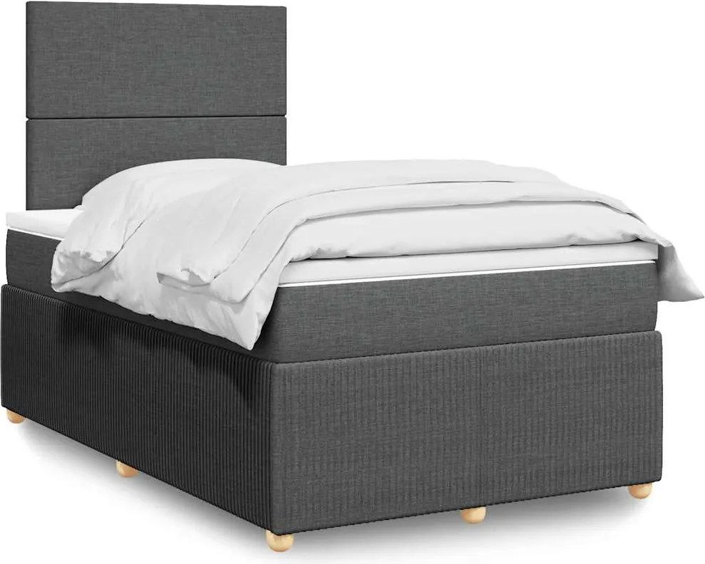 Box spring postel s matrací tmavě šedá 120x200 cm textil 3294317