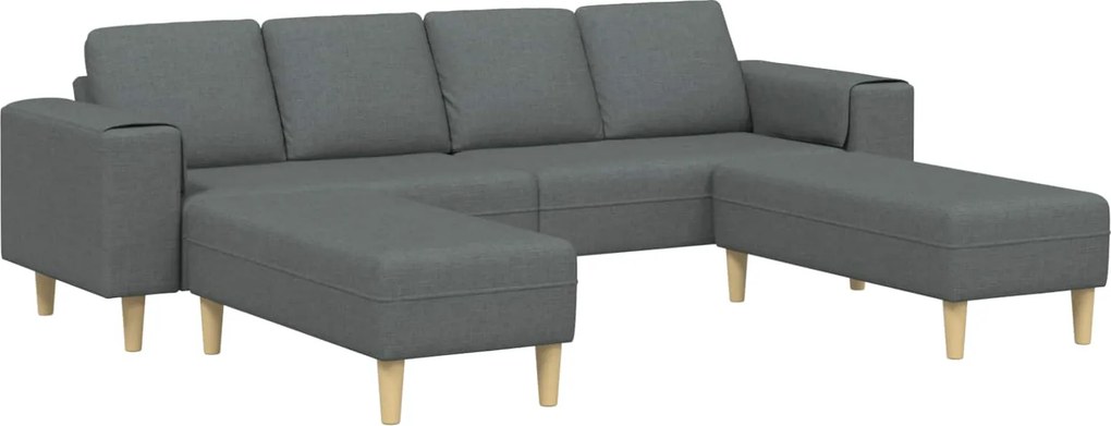 Pohovka do obývacího pokoje 3 ks Tmavě šedá Polyester 3335113