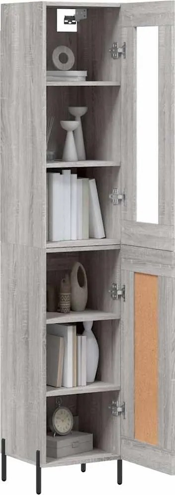 Skříň highboard šedá sonoma 34,5 x 34 x 180 cm kompozitní dřevo 3199503