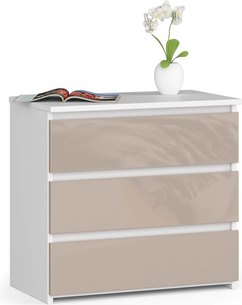 Komoda CL3 60 cm bílá/cappuccino lesk