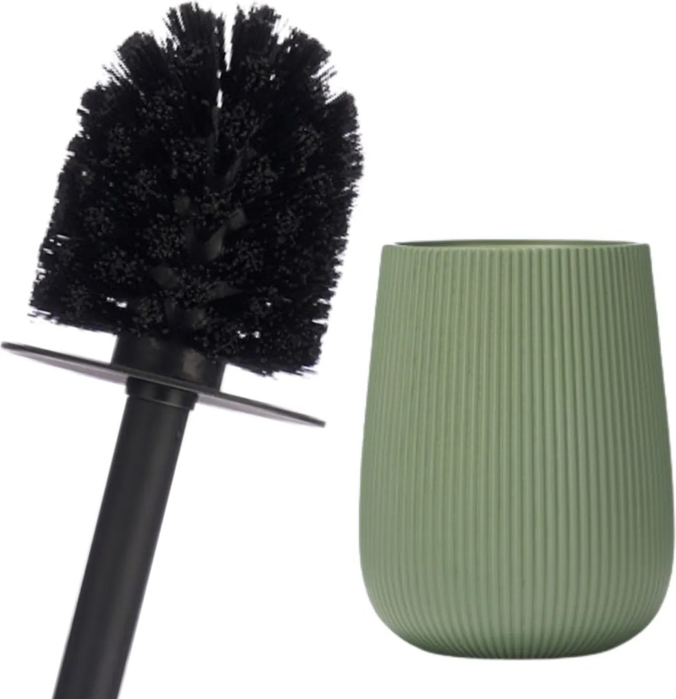 WC kartáč Stripe, zelená/s černými prvky