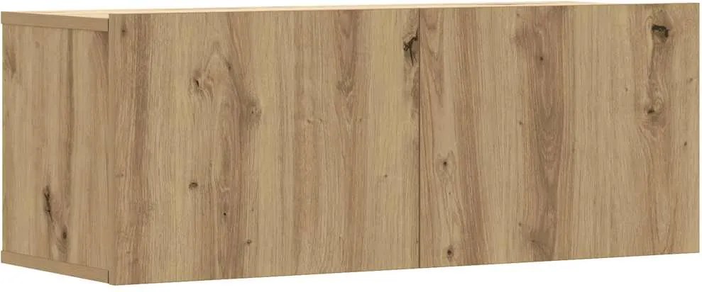 Sada 8 kusů nástěnné TV skříňka dub artisan kompozitní dřevo 3329010
