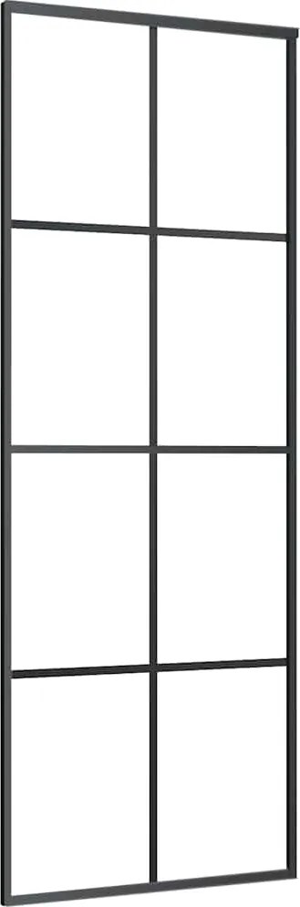 Posuvné dveře s kováním 76x205 cm ESG sklo a hliník 3332887