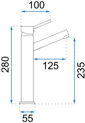 Rea Lumi - Vysoká umyvadlová baterie, Šedá, REA-B8026
