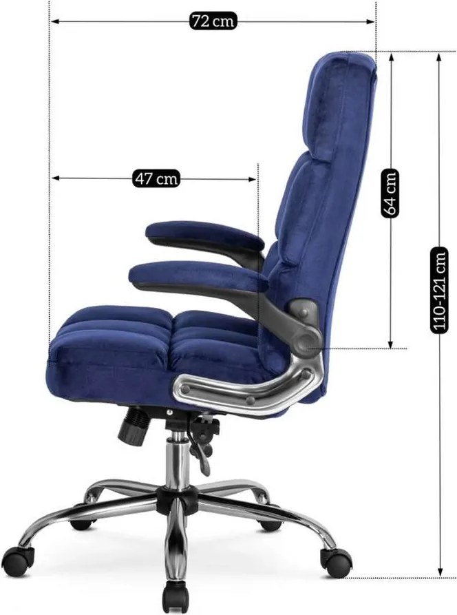 Kancelářské křeslo Brogas Velvet, modrá