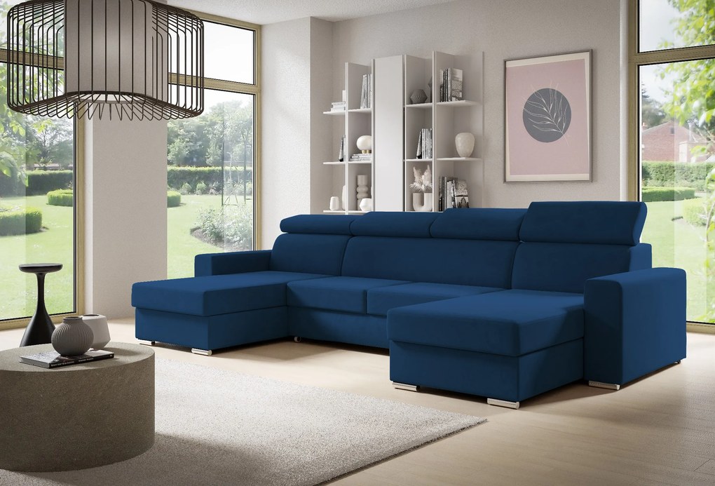 Eka Rohová sedačka ADELA U, 325 cm Barva látky: Smaragdově zelená (Kronos 19)