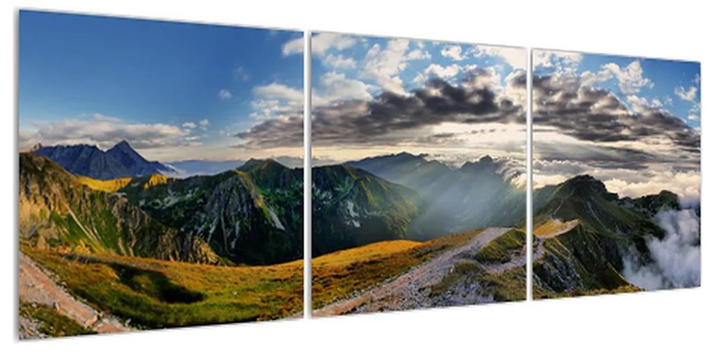 Obraz horské skalnaté krajiny  (120x40 cm)