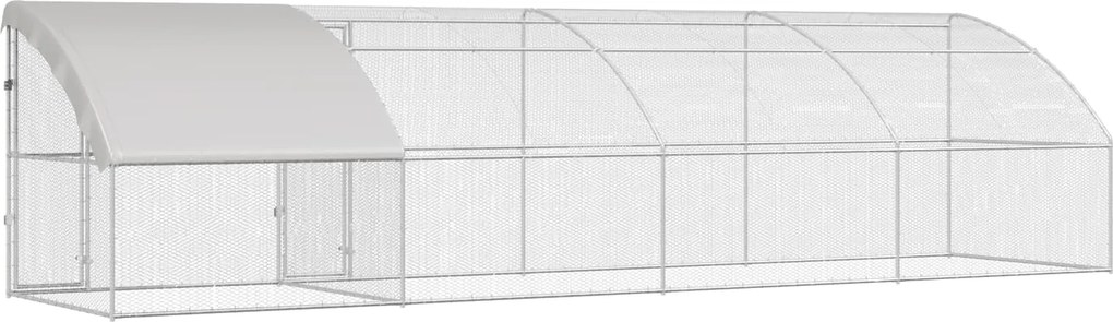 Klec na kuřata 4 ks Stříbrná 800 x 200 x 200 cm Ocel a PE 3381111