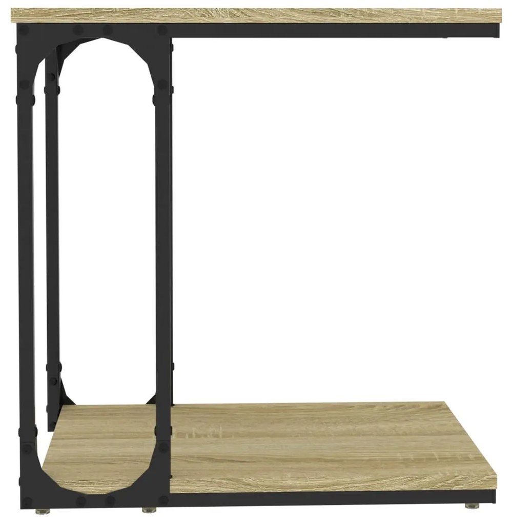 Odkládací stolek dub sonoma 50 x 35 x 52 cm kompozitní dřevo - Default Title