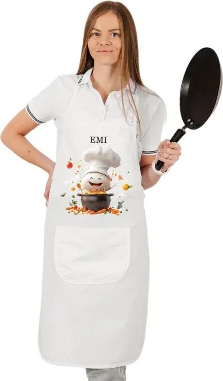 Kuchyňská zástěra Gusto EMI, Bílá