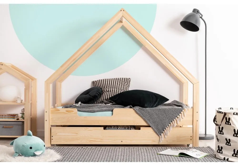Adeko Dětská postel domeček Loca C Velikost postele: 140x100 cm Barva: dekor přírodní dřevo přírodní