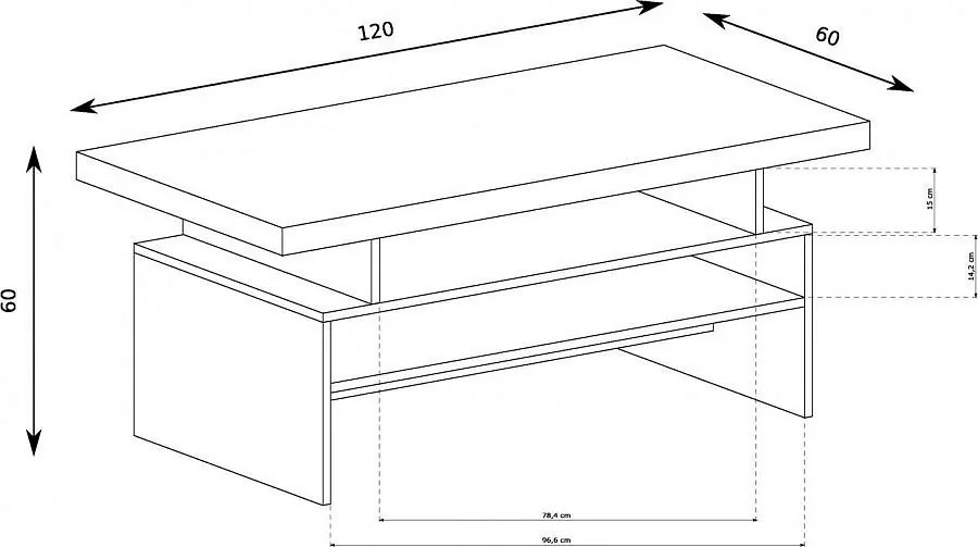 Casarredo - Komfort nábytek Konferenční stolek INDIANAPOLIS I-13 jasan tmavý