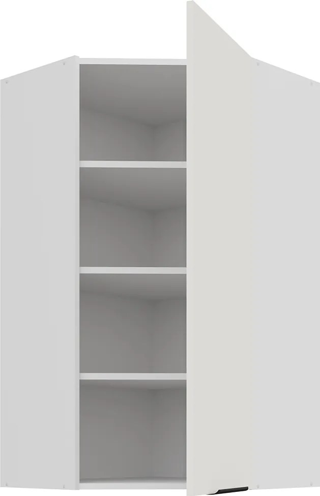 ARIA wh | horní kuchyňská skříňka 60x60 GN-108 1F (45°) rohová s policemi | 60x60 cm | EXTRA VYSOKÁ | bílá