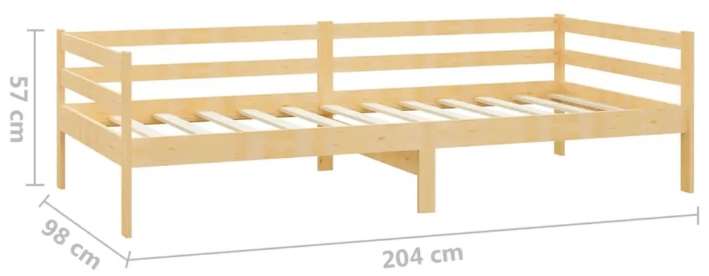 Válenda s matrací 90 x 200 cm masivní borové dřevo,  3083569