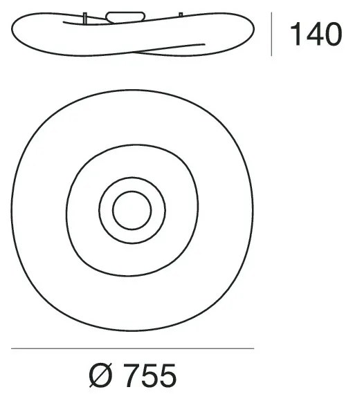 Stilnovo Mr.Magoo, stropní svítidlo z polyethylenu, 30W LED 3000K stmívatelné Phase-Cut, prům. 75,5cm