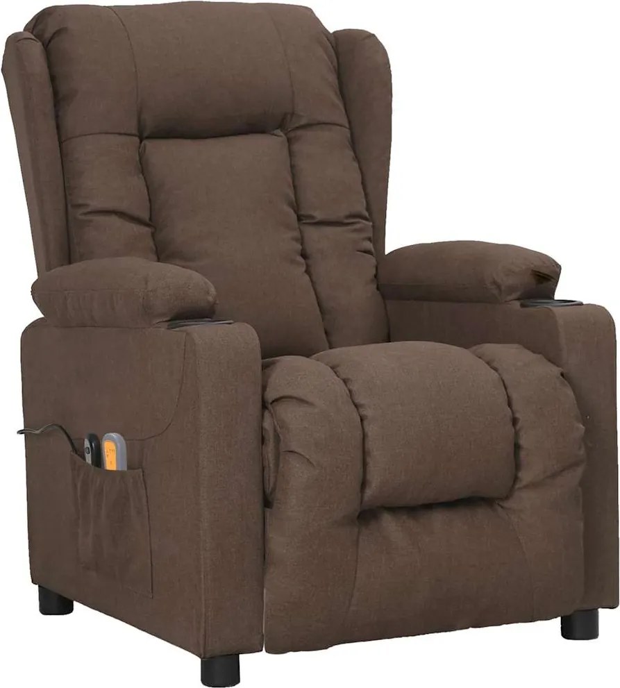 Elektrické masážní křeslo taupe textil 3098797