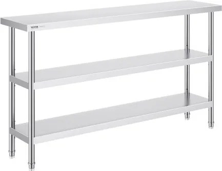 Nerezový stůl na přípravu jídla Komerční kuchyňský pracovní stůl 35,6 × 152,4 cm