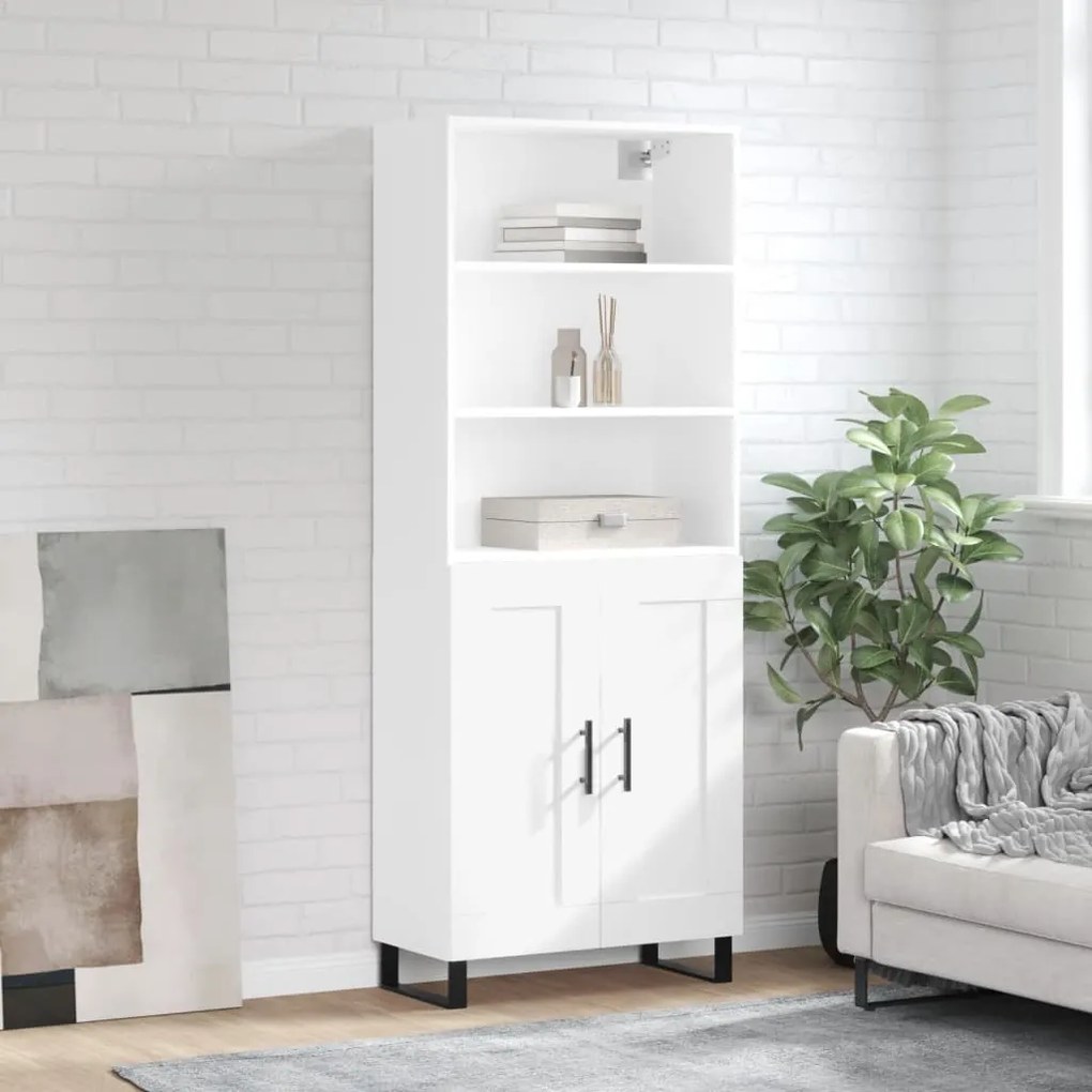 Skříň highboard bílá 69,5 x 34 x 180 cm kompozitní dřevo 3189981