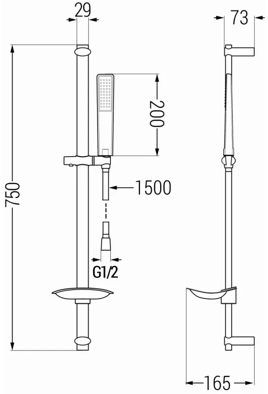 Mexen sprchový set DB72, chrom, 785724584-00