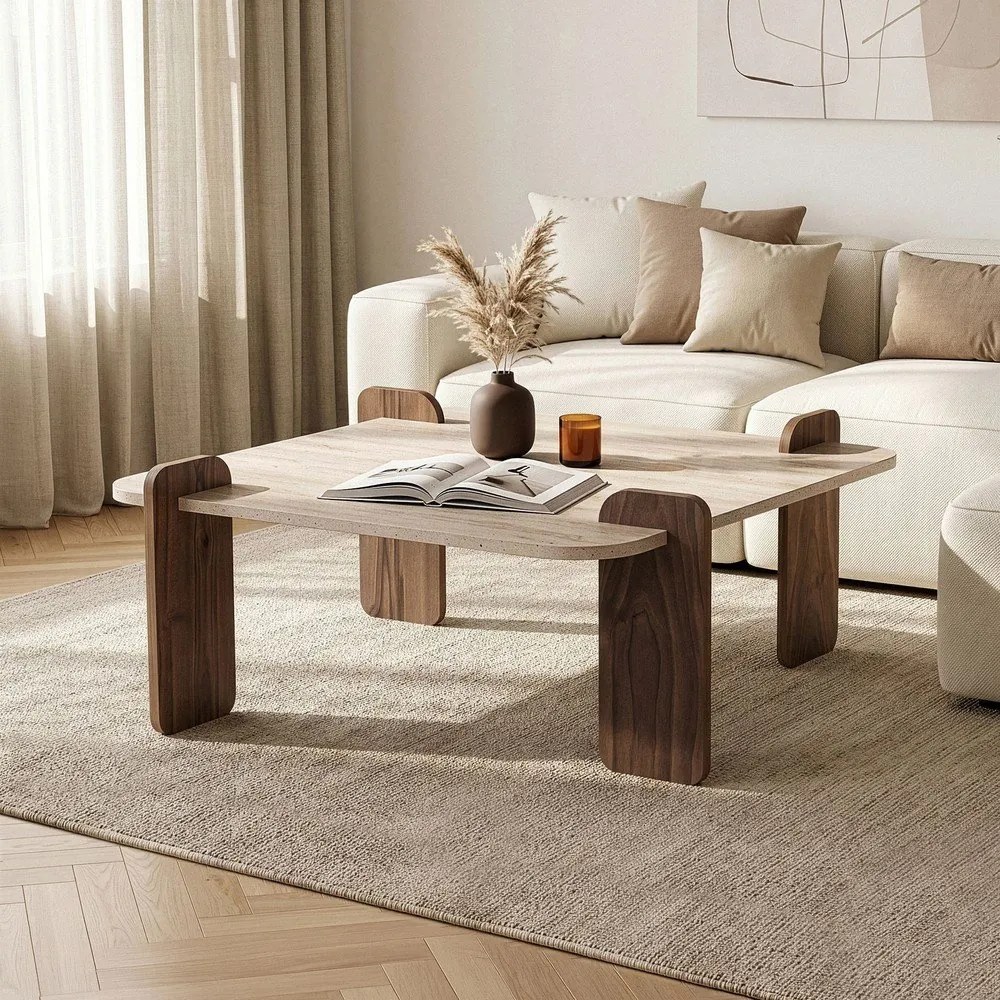 Béžový konferenční stolek 90x90 cm Marais – Nordure