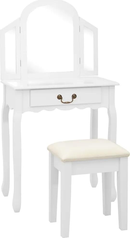 vidaXL Toaletní stolek se stoličkou 65x36x128 cm pavlovnia MDF [289335] Barva: Černá