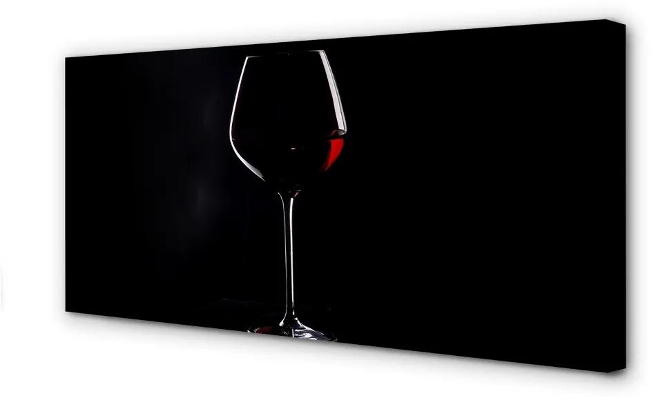 Obrazy na plátně Černé pozadí se sklenkou vína 125x50 cm
