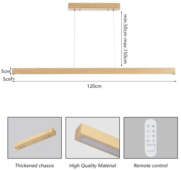 Brilagi -LED Stmívatelný lustr na lanku OAK SMART LED/30W/230V Wi-Fi Tuya dub+DO