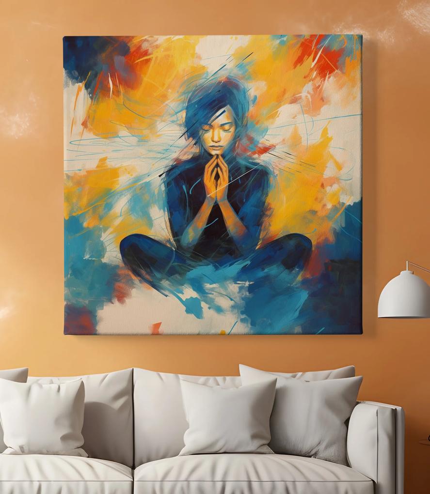 Obraz na plátně - Meditace, abstrakce, žena, víra v zítřek FeelHappy.cz Velikost obrazu: 80 x 80 cm