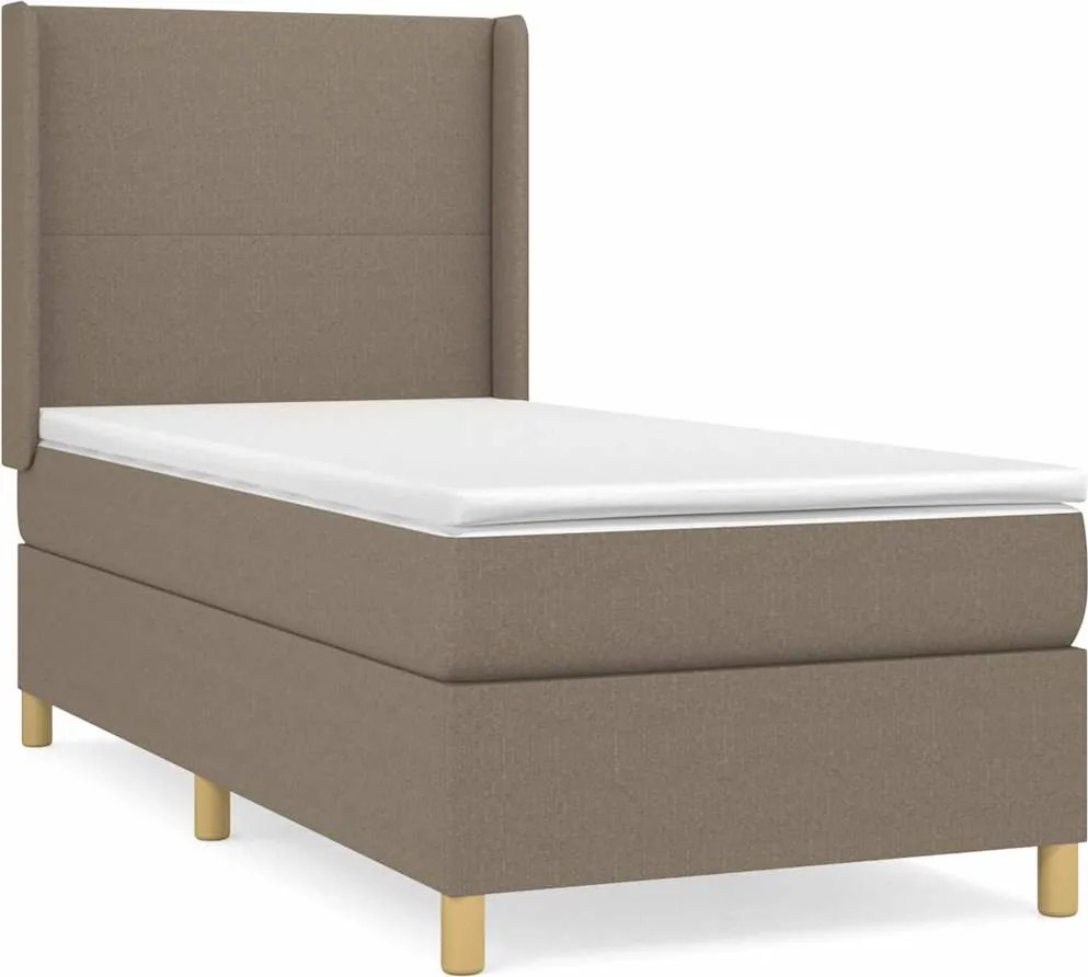 Box spring postel s matrací taupe 90x200 cm textil 3131805