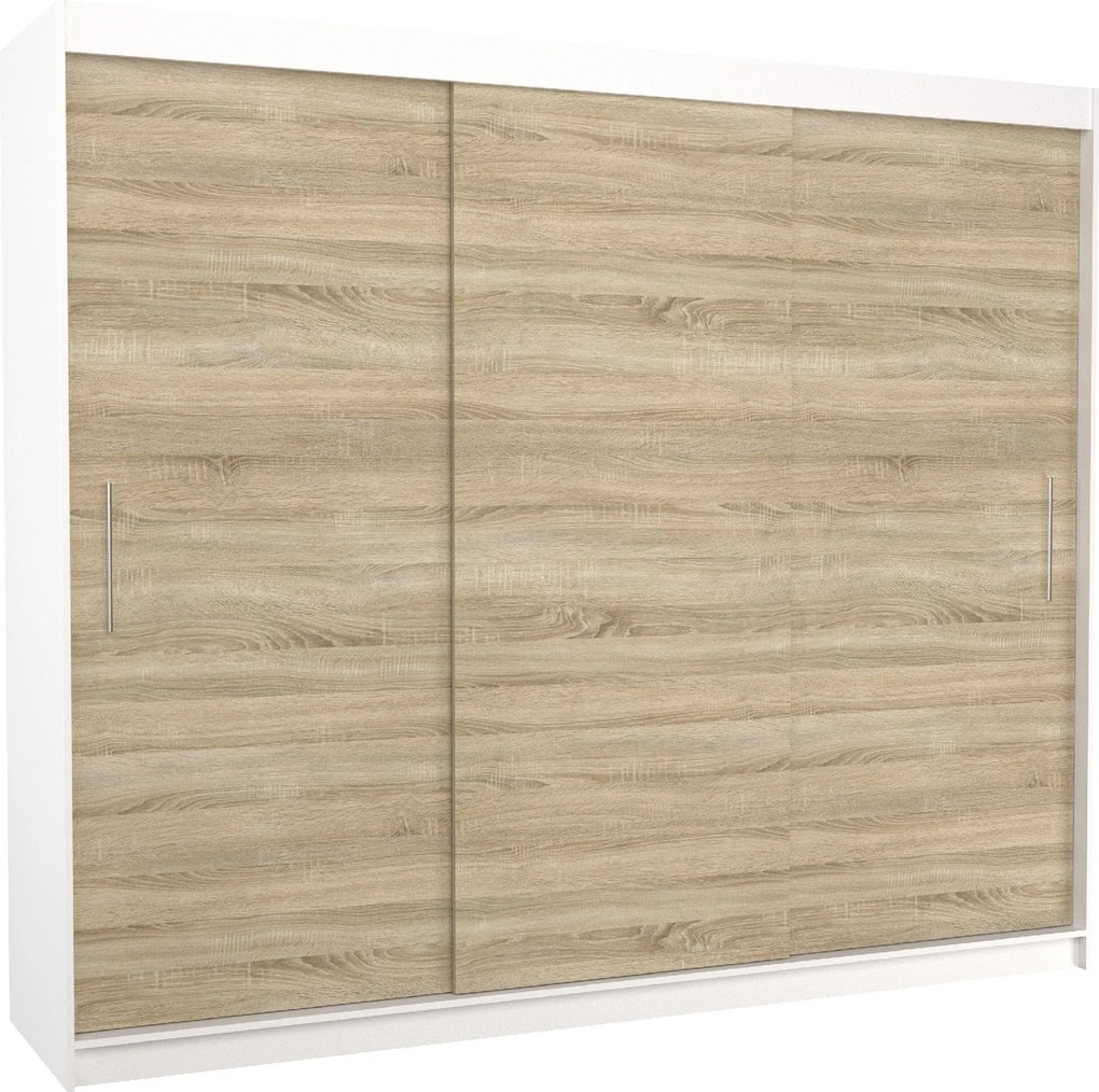 ADRK Furniture Posuvná skříň ANTOS 250 SW-ANT-W+S-250+A432