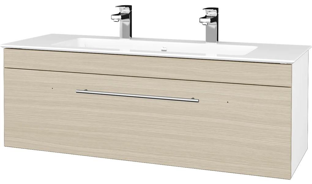 Dřevojas Koupelnová skříň ASTON SZZ 120 Varianta: N01 Bílá lesk / Úchytka T02 / L01 Bílá vysoký lesk