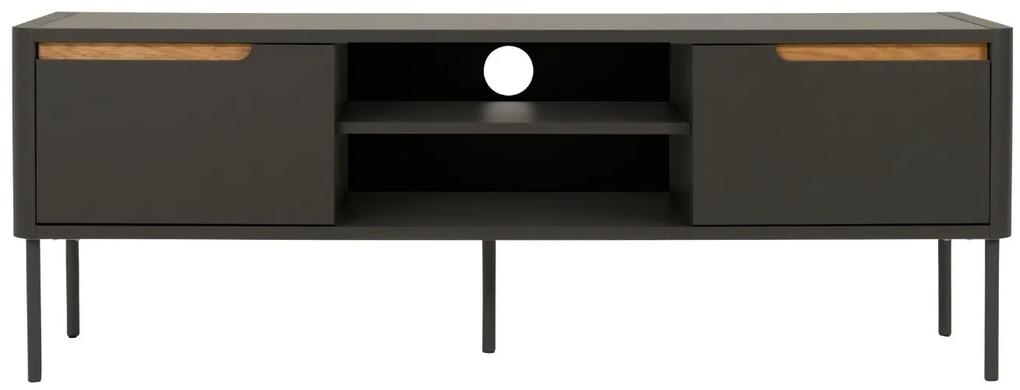 Matně antracitově šedý lakovaný TV stolek Tenzo Switch 141,5 x 39 cm