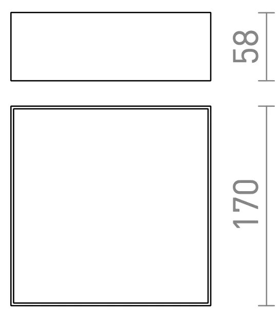 Rendl R13938 stropní LED svítidlo LARISA SQ 17 DIMM, černé, 230V, 15W, 3000K, 17cm