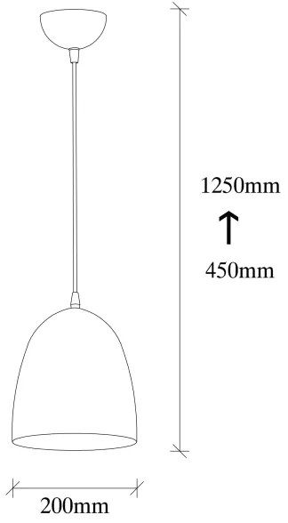 Lustr na lanku TATTOO 1xE27/40W/230V pr. 20 cm černá